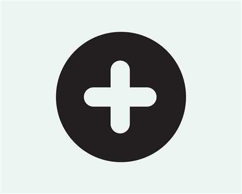 Plus Sign Cross Icon First Aid Add Addition Math Circle Round Hospital Symbol Black And White