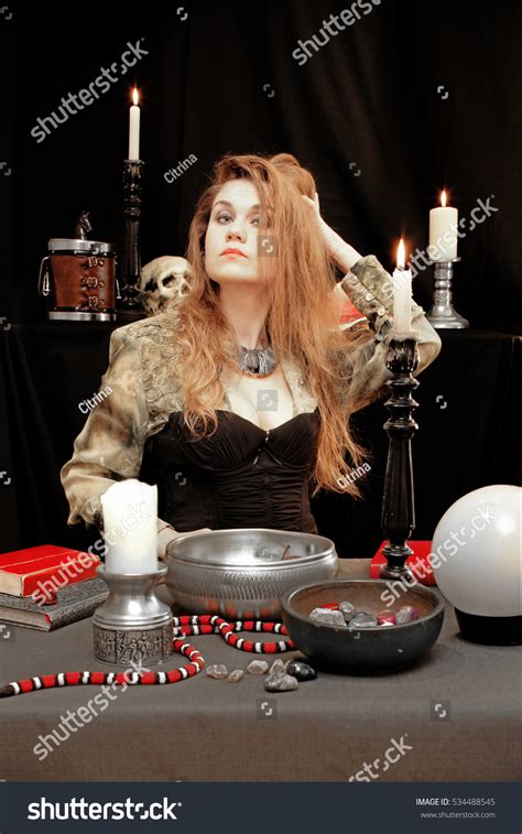 Sexy Beautiful Redhead Fantasy Witch Her Stock Photo Shutterstock