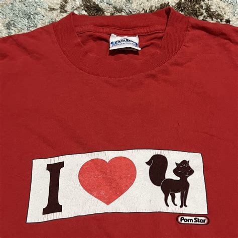 Vintage Pornstar I Love Pussy Box Logo Shirt Size L Gem