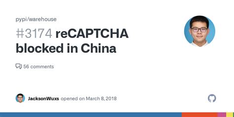 Recaptcha Blocked In China · Issue 3174 · Pypiwarehouse · Github