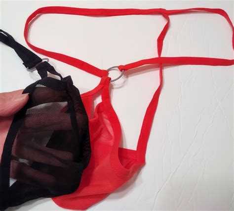Mens Peek A Boo G String Tear Drop Thong Underwear Sheer See Thru Lingerie X1 Ebay