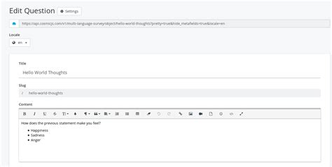 build a multi language survey with cosmic js survey js by flynn
