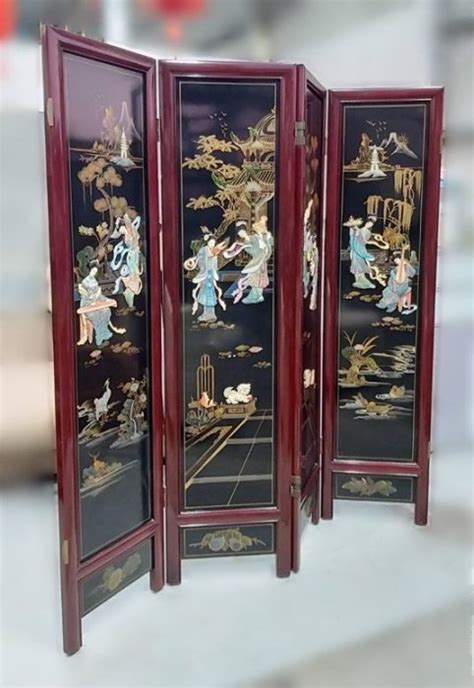 台北二手家具 二手家電 推薦 泰山宏品二手家具館 RW102405 紅木浮雕屏風 全新 中古家用屏風 隔間屏風 隔間櫃 宏品二手家具台中