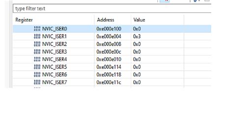 Nvic Iserx Registers Address Are Wrong In Stm32f44 Stmicroelectronics Community