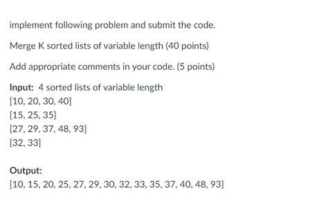 Solved Implement Following Problem And Submit The Code