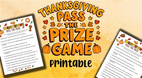 Thanksgiving Pass The Prize Game Cenzerely Yours