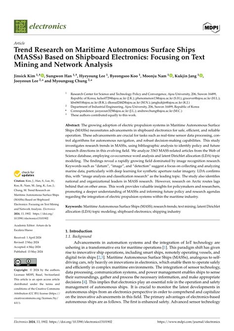 Pdf Trend Research On Maritime Autonomous Surface Ships Masss Based On Shipboard Electronics
