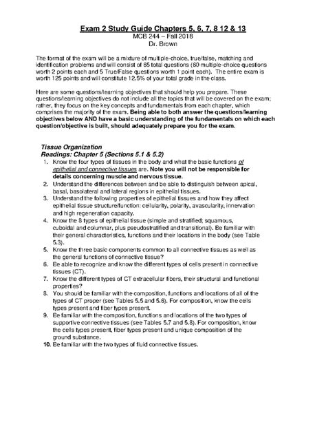 Exam 2 Study Guide Exam 2 Summary Exam 2 Study Guide Chapters 5 6 7 8 12 13 MCB 244