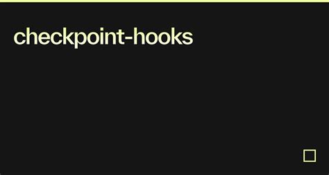 checkpoint hooks codesandbox