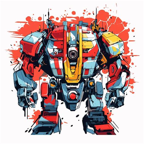 Premium Vector Illustration Of The Strongest Robot Attack Mode