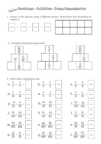 Y4 Fractions Lesson 4 Addition Year 4 Teaching Resources