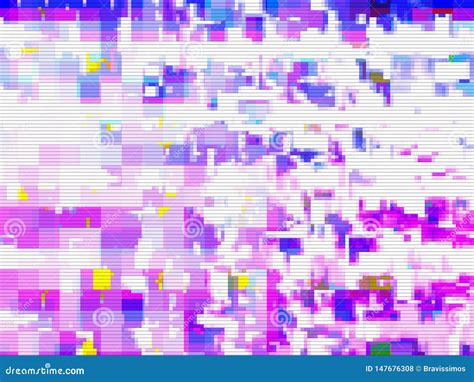 Digital Noise Background Glitch Screen Pink Stock Illustration