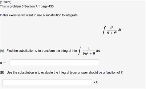 Solved 1 Point This Is Problem 6 Section 71 Page 433