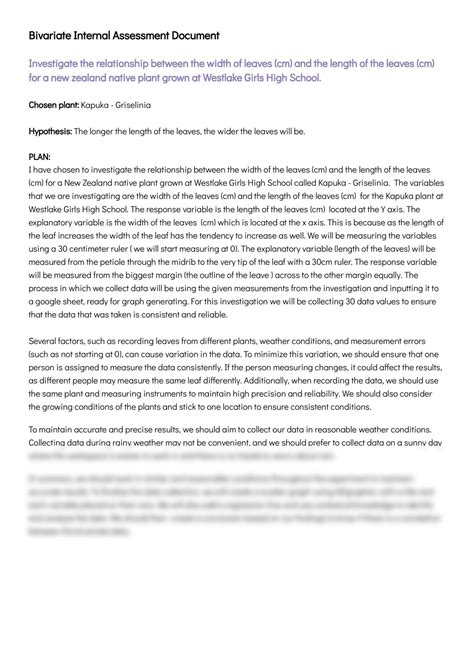 Level 1 Bivariate Internal Ap Statistics Ap Thinkswap