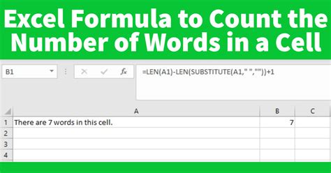 Excel Formula To Count The Number Of Words In A Cell
