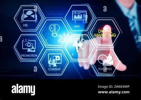 Digital Marketing Hexagonal Touch Screen Concept Hexagonal Virtual