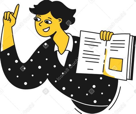 책을 들고 있는 여자 선생님 Png Svg