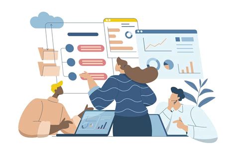 business technology cloud computing service concept data analysis storing important data