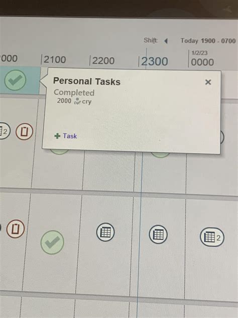 Love The Personal Tasks Feature On Epic R Nursing