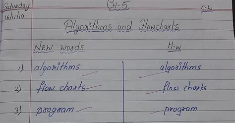 Computer Algorithms And Flowchart Notebook