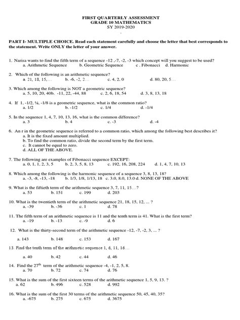 Grade 10 Math 1st Quarter Pdf Ratio Analysis