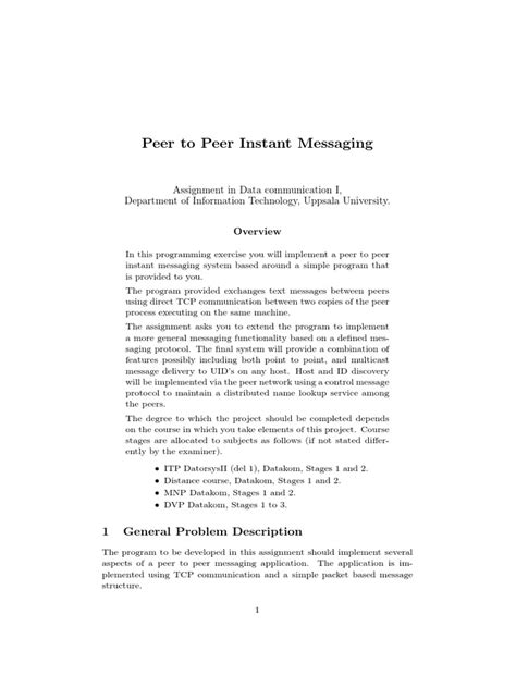Peer Peer Messaging System Pdf Peer To Peer Network Packet