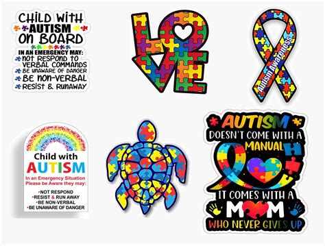 6 Pcs Autism Car Stickers Autism Awareness Alert