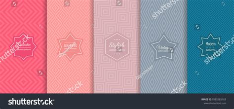 Geometric Line Seamless Patterns Vector Set Stock Vector Royalty Free 1935585163 Shutterstock