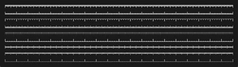 구분이 있는 다양한 측정 척도 길이 또는 높이를 센티미터 밀리미터 또는 인치 단위로 측정하기 위한 현실적인 흰색 눈금자 줄자 표시 크기 표시기 벡터 그림 프리미엄 벡터
