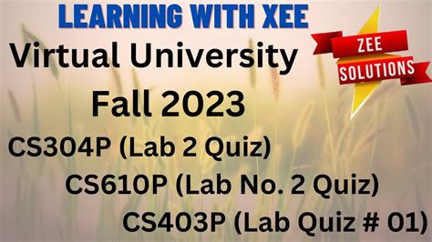 cs304p lab 2 quiz cs610p lab no 2 quiz cs403p lab quiz 1 fall 2023