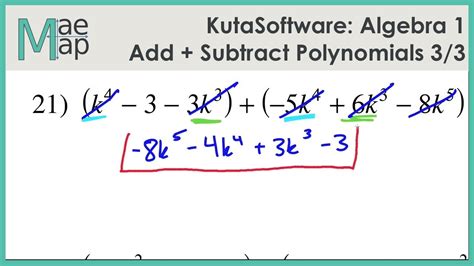 Adding Subtracting Polynomials Worksheet Preschool Printable Sheet