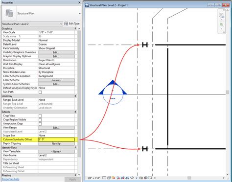 structural plan view column symbolic offset revit news
