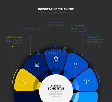 Radial Infographic Template Design With Icons Data Visualization Chart Stock Illustration