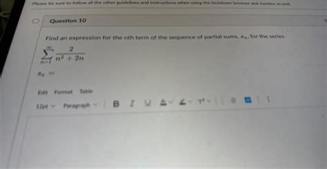 Solved Find An Expression For The Nth Term Of The Sequence