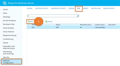 Use Powershell For Tasks On Network Configuration Menu Skype For Business Server 2019