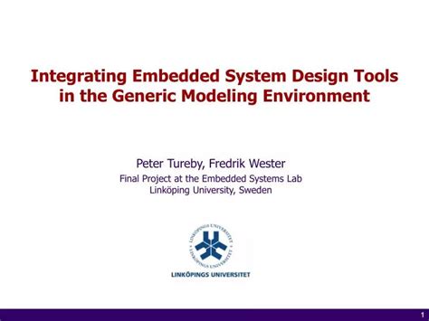 PPT Integrating Embedded System Design Tools In The Generic Modeling Environment PowerPoint