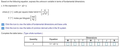 Solved Based On The Following Equation Express The Unknown Chegg Com
