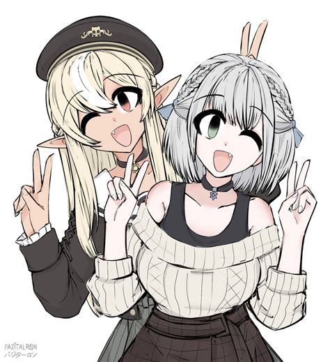 Shirogane Noel Shiranui Flare Shirogane Noel And Shiranui Flare Hololive Drawn By