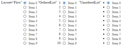 Telerik Web Forms Radiobuttonlist Functionality Layout Telerik Ui For Aspnet Ajax