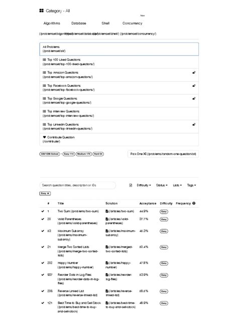 Easy Problems Leetcode Pdf String Computer Science Algorithms And Data Structures