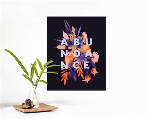 Abundance Floral Art Print Money Manifestation Poster Digital
