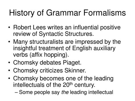 Ppt History Of Grammar Formalisms Powerpoint Presentation Free Download Id339068
