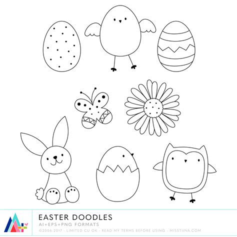 Miss Tiina Vector Illustrations Easter Doodles Cu