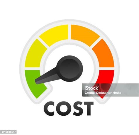 비용 절감 레벨 미터 측정 규모 비용 절감 레벨 속도계 표시기 가격 관리 벡터 스톡 일러스트레이션 Down American Football에 대한 스톡 벡터 아트 및