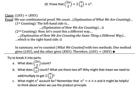 Video Solution Claim Lhs Rhs Proof We Will Use A Combinatorial Proof To Demonstrate