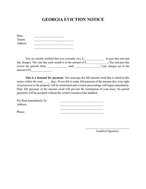 Fillable Form Georgia Eviction Notice Pdfrun Worksheets Library