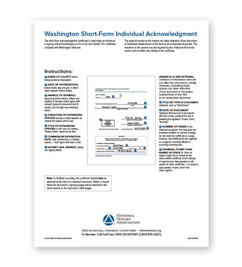 Washington Individual Acknowledgment
