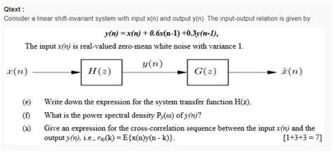 solved text onsider a linear shift invariant system with