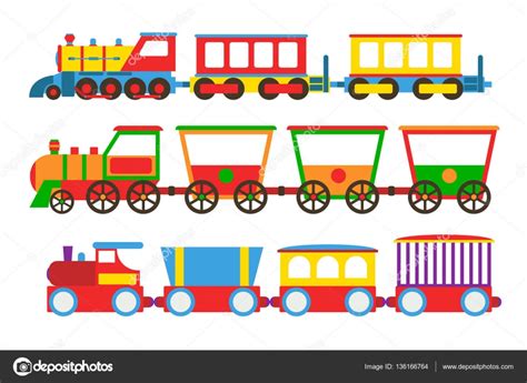 장난감 기차 벡터 일러스트 레이 션 스톡 벡터 © 136166764