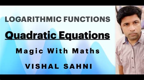 How To Solve Logarithmic Equation With Quadratic Formula Logarithmic